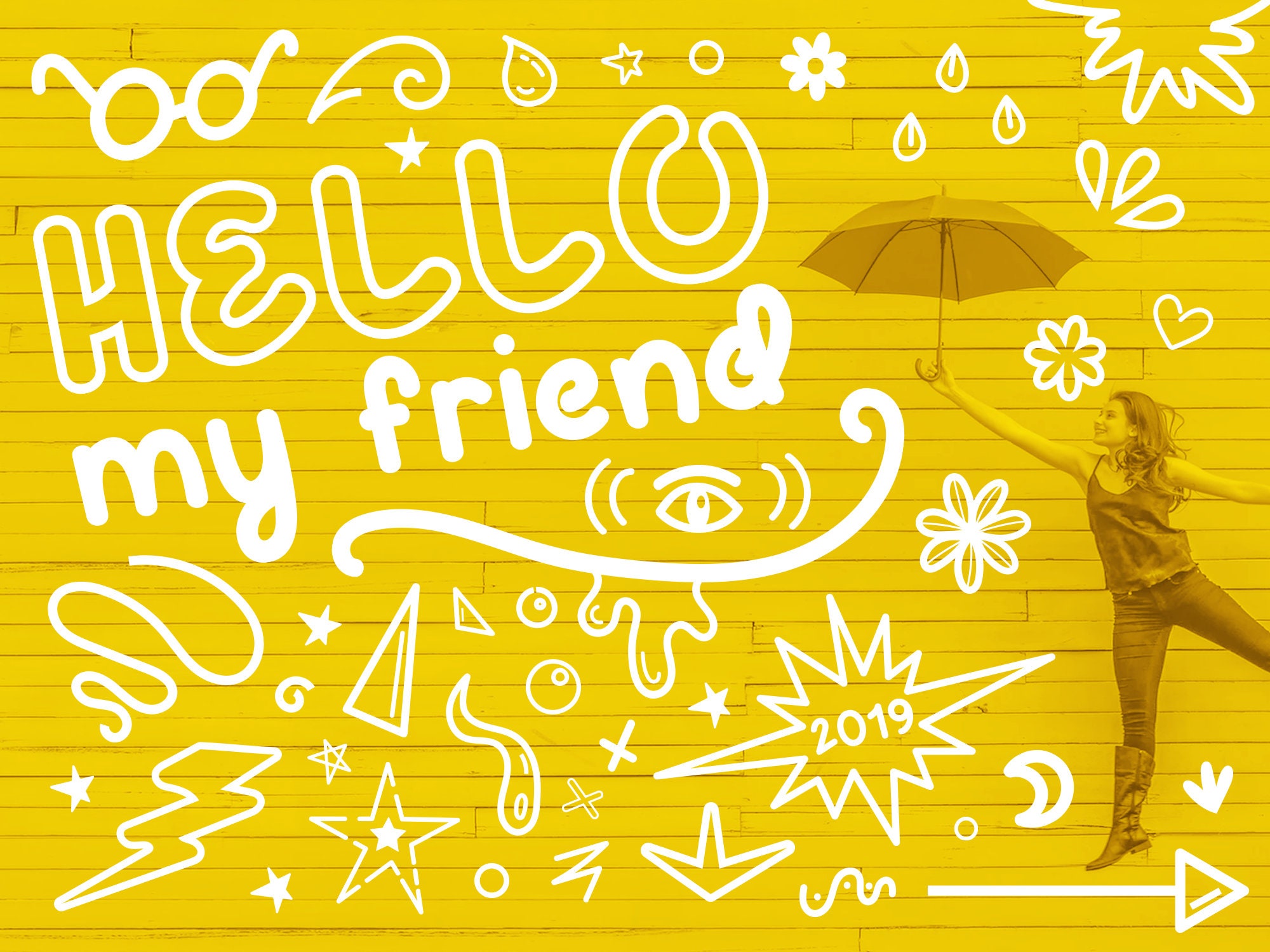 Hey Fox Rounded Font Trio Plus 150 Bonus Cartoon Doodle | Etsy