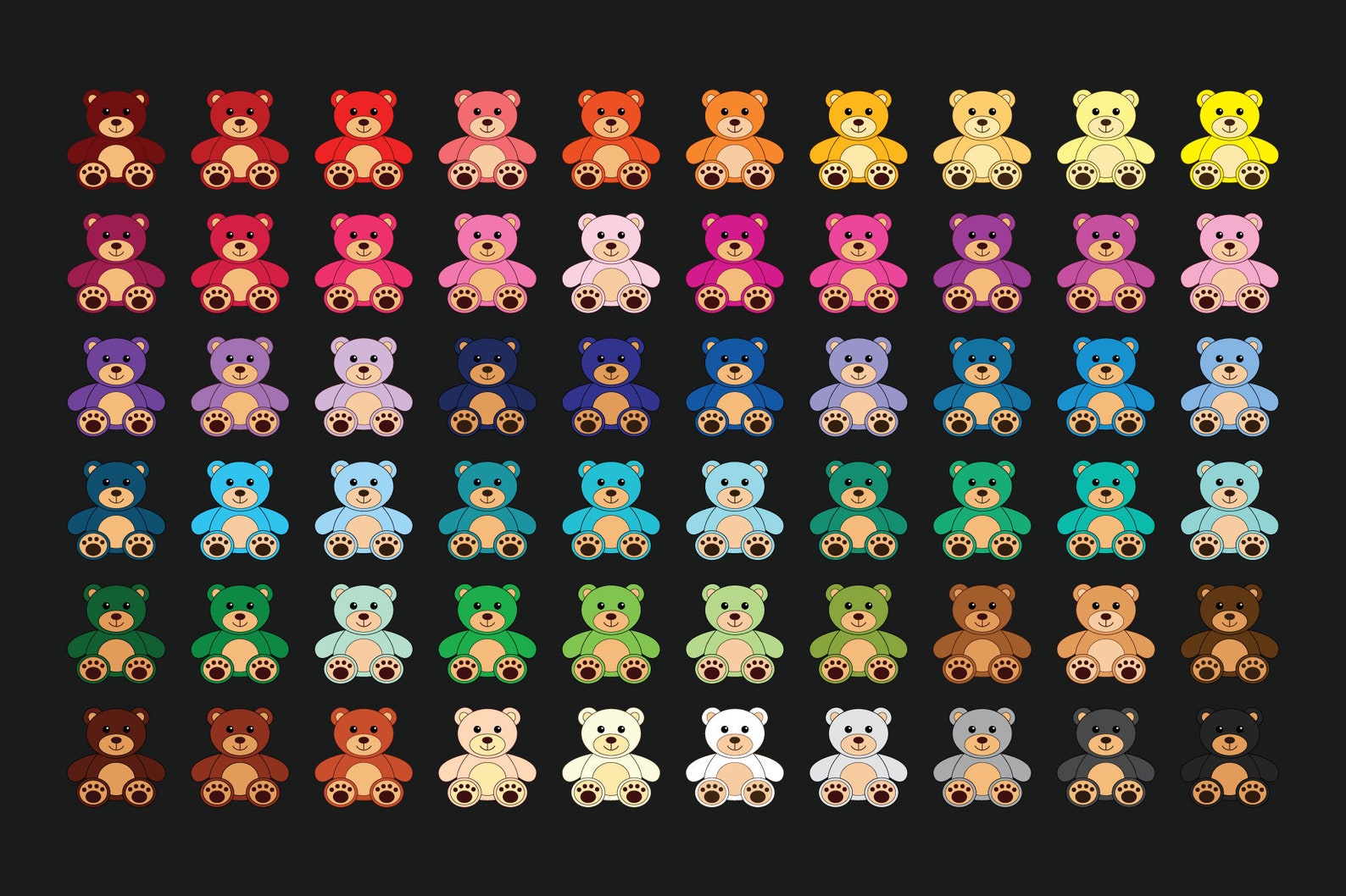 Teddy Bear Clip Art Set, PNG, SVG, VECTOR, Kid's Toy Clipart, Child's ...