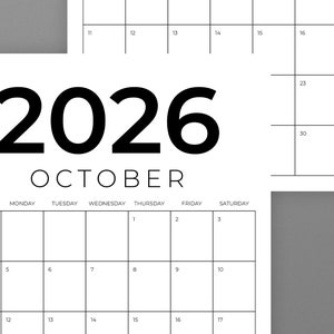 2026 Vertical 8.5 X 11 Inch Calendar Template | INSTANT DOWNLOAD ...