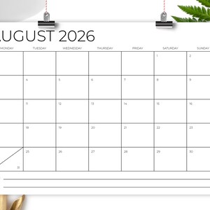 2026 A4 Monday to Sunday Calendar Template | INSTANT DOWNLOAD | 297 X ...