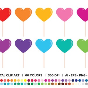 Heart Lollipops Clipart, PNG, SVG, VECTOR, Valentine Candy, Candy ...