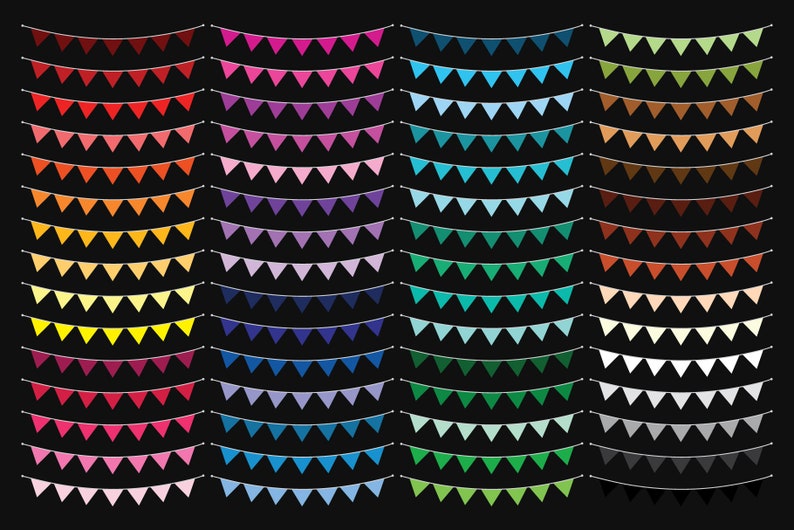 Single Color Triangle Banner Clip Art Set PNG SVG VECTOR - Etsy