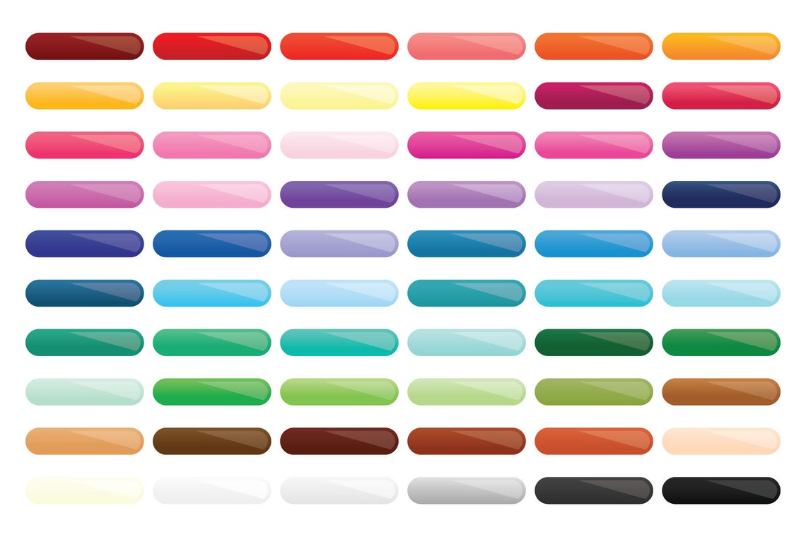 Gradient Web Button Clip Art Set PNG SVG VECTOR Ombre | Etsy