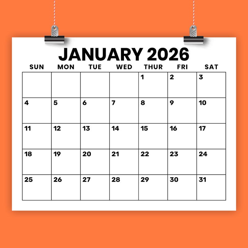 Large Font Calendar 2026 - Etsy
