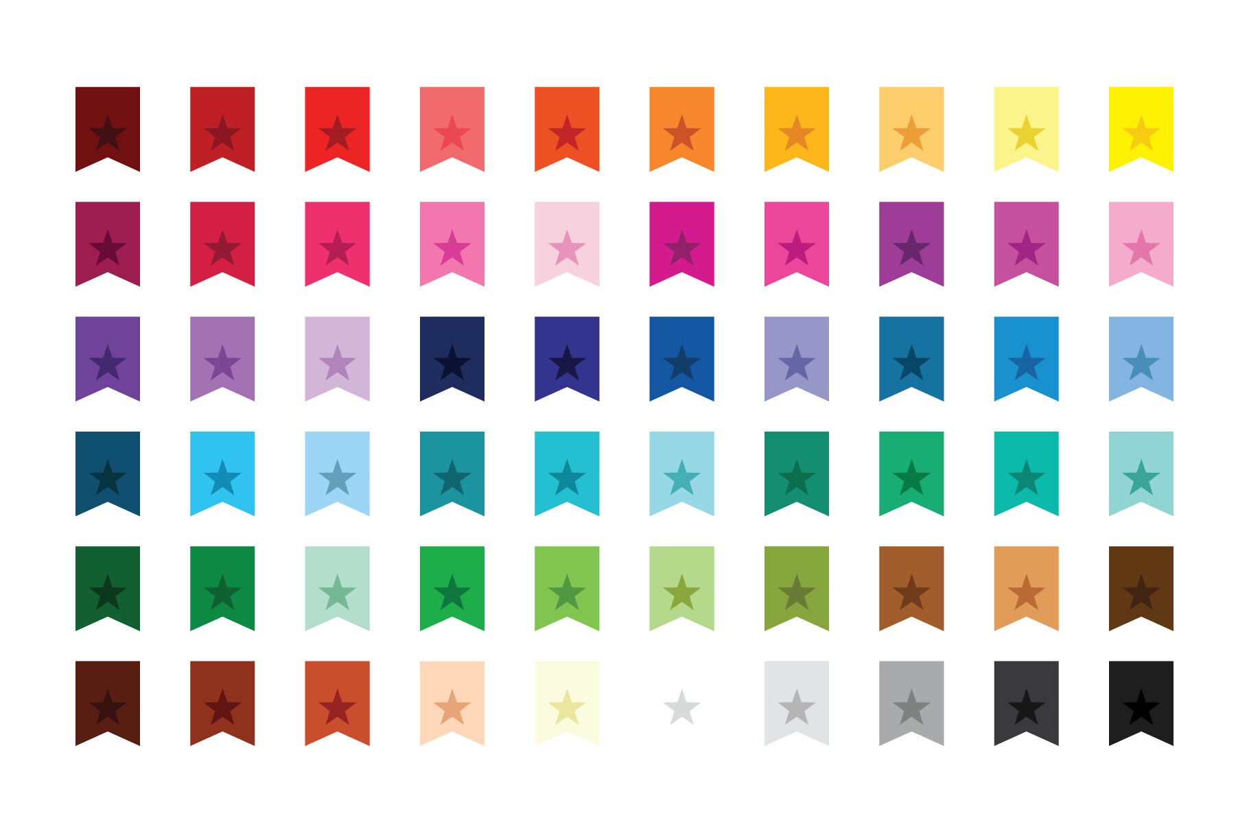 Bookmark Tab Clip Art Set, PNG, SVG, VECTOR, Vertical Flag, Banner ...