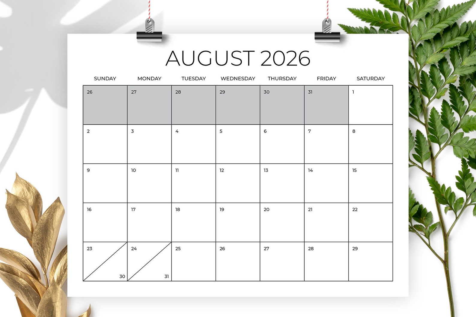SALE 2026 8.5 X 11 Inch Calendar Template | INSTANT DOWNLOAD | Modern ...