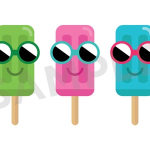 Ice Pops Clip Art Set, PNG, SVG, VECTOR, Cartoon, Happy Face ...