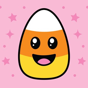 Cute Halloween Candy Corn Clip Art Set, PNG, SVG, VECTOR, Kawaii ...