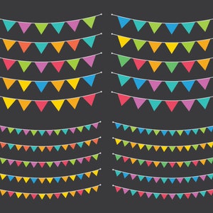 Carnival Triangle Banner Clip Art Set, PNG, SVG, VECTOR, Flag Banner ...