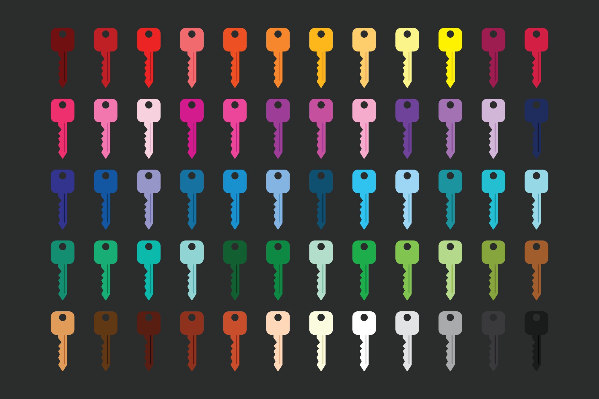 Lock & Key Clip Art Set PNG SVG VECTOR Padlock Open Lock - Etsy