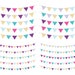 Purple Gold Pink & Teal Bunting Banner Clip Art Set, PNG, SVG, VECTOR ...