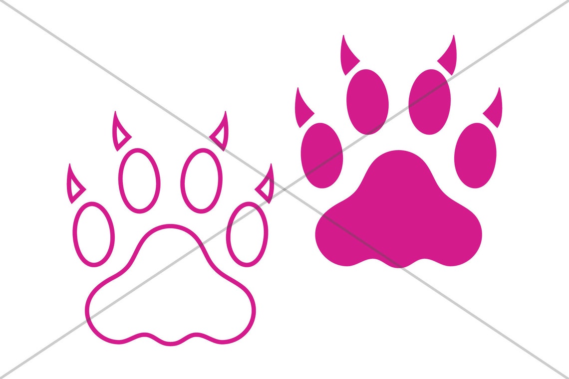 Cat Claw Paw Print Clip Art Set PNG SVG VECTOR Solid or - Etsy
