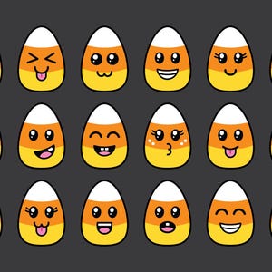 Cute Halloween Candy Corn Clip Art Set, PNG, SVG, VECTOR, Kawaii ...