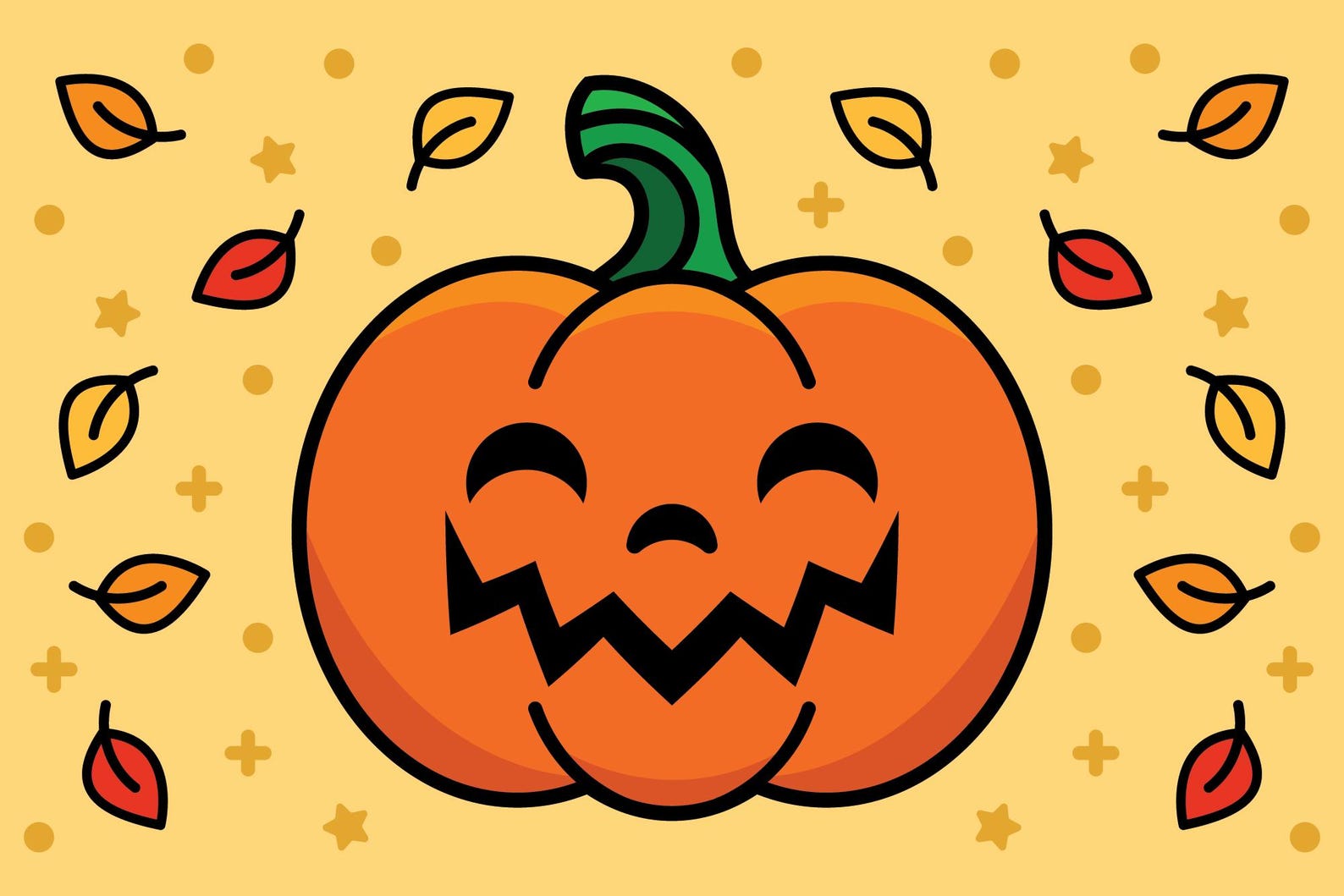 Happy Orange Pumpkin Clip Art Set, PNG, SVG, VECTOR, Kawaii Clipart ...