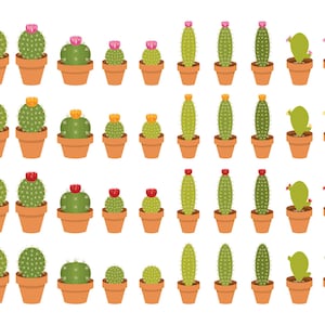 SALE Potted Cactus Clip Art, PNG, SVG, Vector, Succulent, Houseplant ...