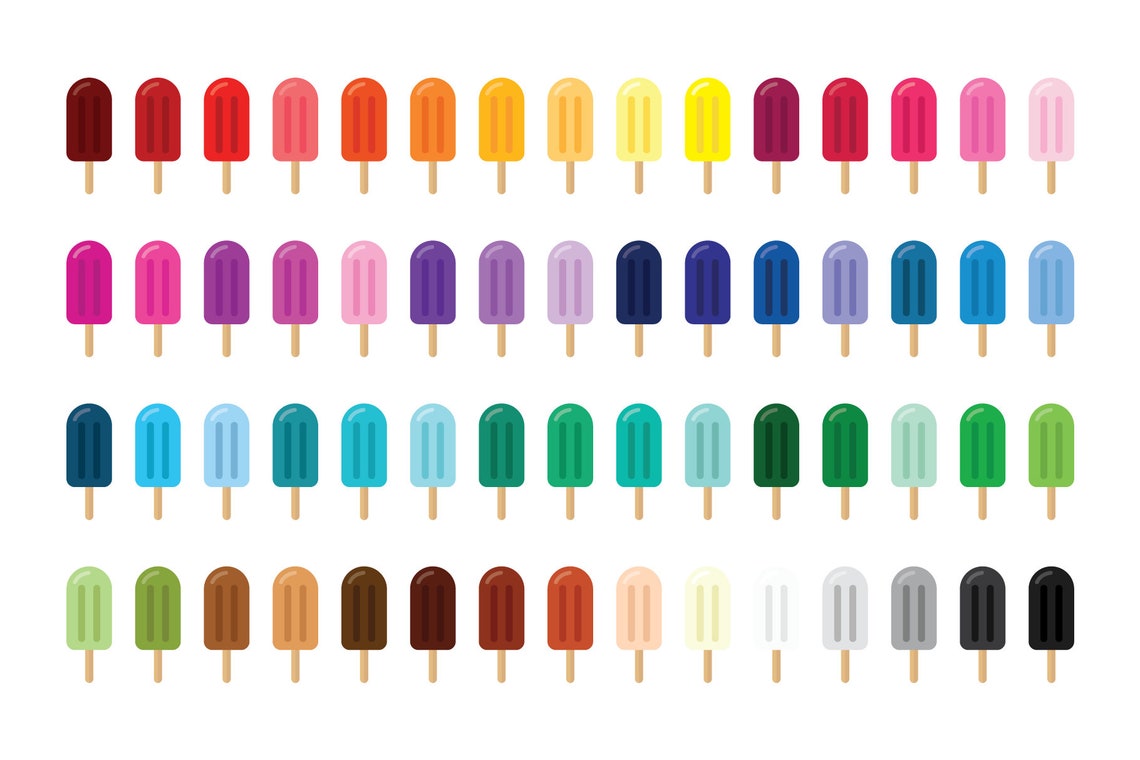 Popsicles & Ice Pops Clip Art Set, PNG, SVG, VECTOR, Dessert Clipart ...
