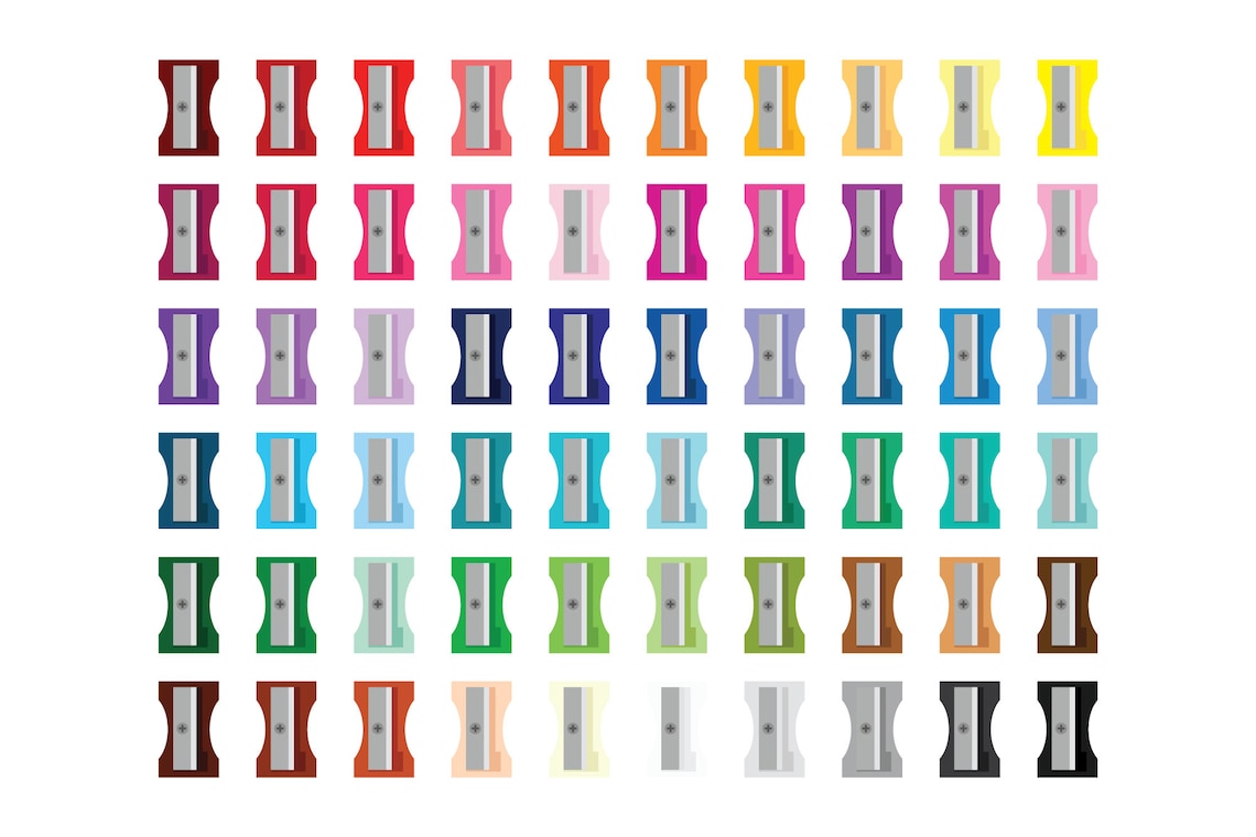 Color Pencil Sharpener and Eraser Clip Art PNG SVG VECTOR - Etsy