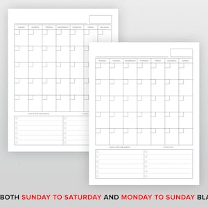 8.5x11 Inch Vertical Blank Calendar, Planner Calendar, 8.5" X 11 ...