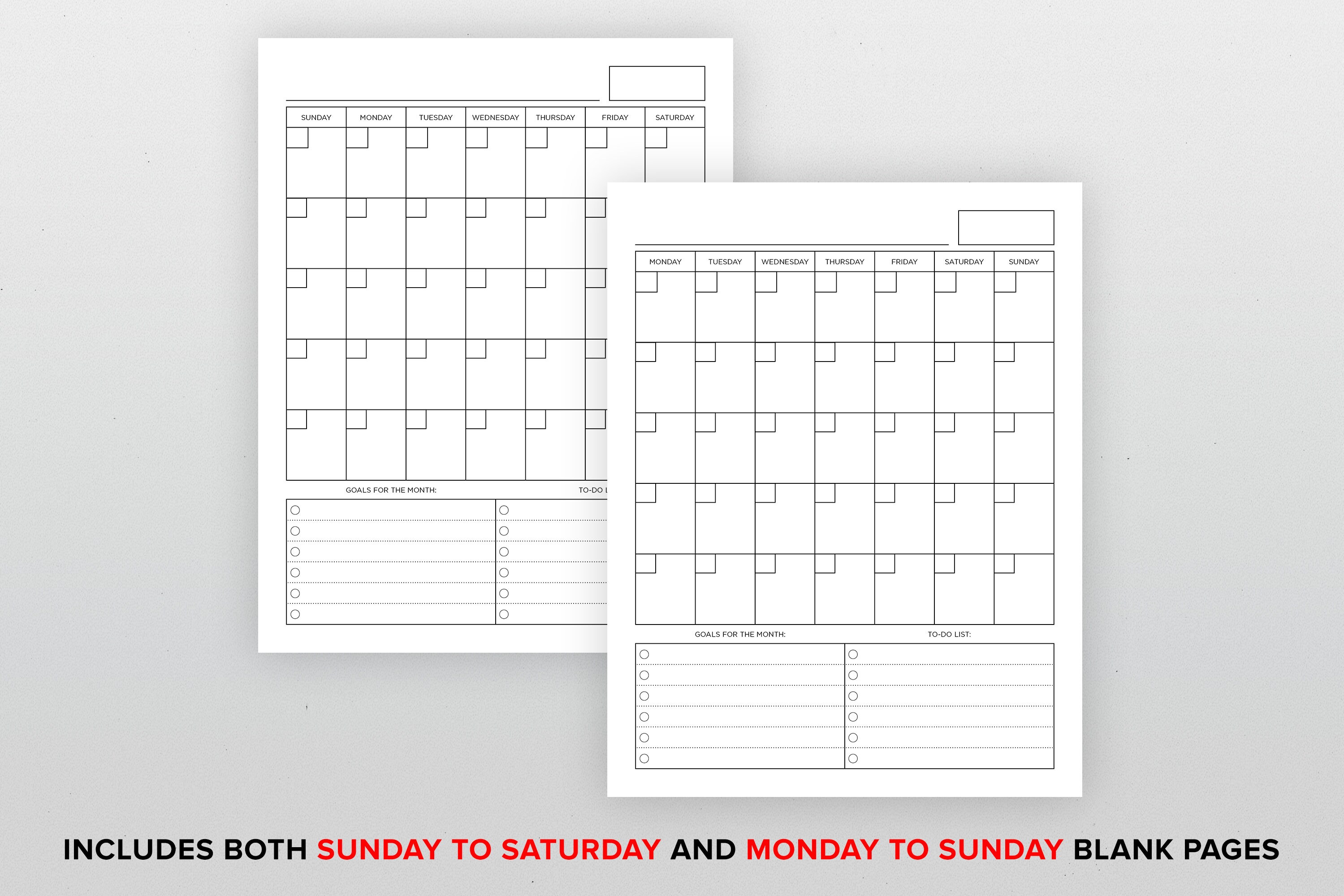 8.5x11 Inch Vertical Blank Calendar, Planner Calendar, 8.5" X 11 ...
