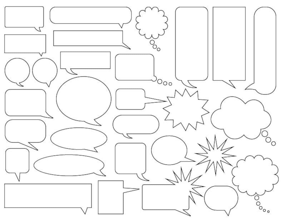 Comic Speech Bubble Clip Art PNG SVG VECTOR Illustration Art | Etsy