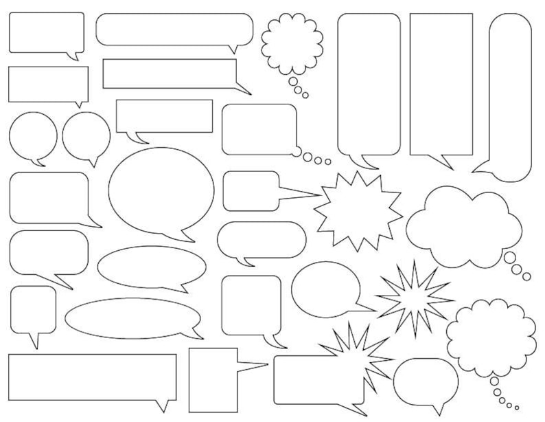 Comic Speech Bubble Clip Art PNG SVG VECTOR Illustration Art | Etsy