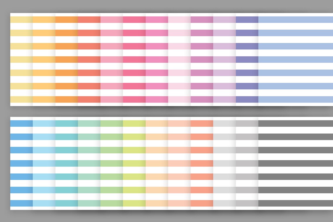Rainbow Pastel Seamless Stripes Digital Paper JPG PDF VECTOR | Etsy