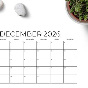 SALE 2026 8.5 X 11 Inch Calendar Template | INSTANT DOWNLOAD | Modern ...