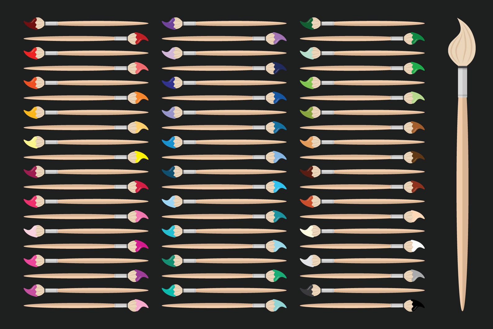 Paint Brush & Palette Clip Art Set PNG SVG VECTOR Back to - Etsy Canada