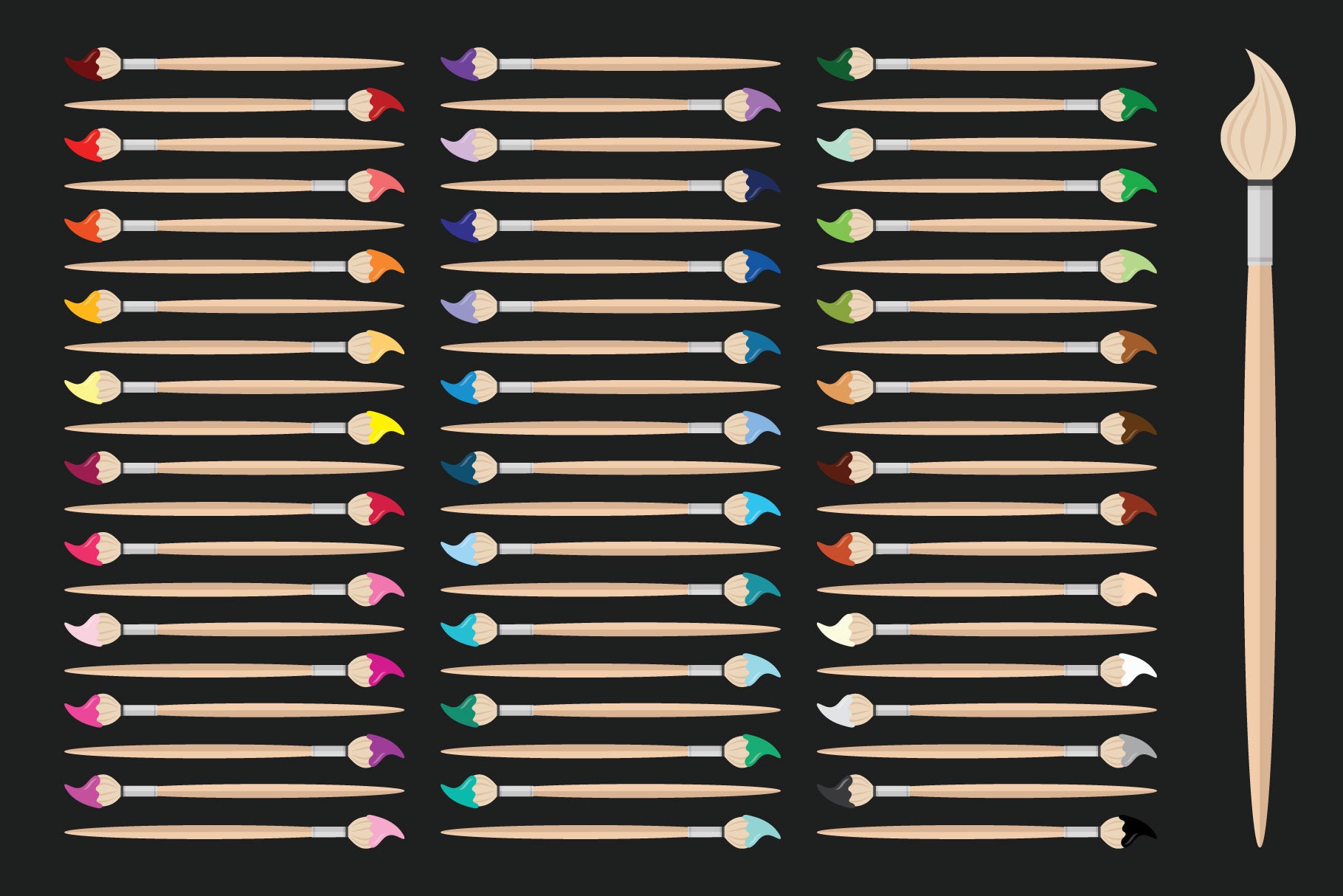 Paint Brush & Palette Clip Art Set PNG SVG VECTOR Back to - Etsy