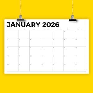 SALE 2026 11 X 17 Inch Calendar Template | INSTANT DOWNLOAD Bold Sans ...