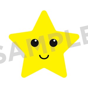 Happy Star Clip Art Set, PNG, SVG, VECTOR, Back to School, Emoji Star ...