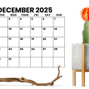 SALE 2025 8.5 X 11 Inch Large Number Mon-sun Calendar Template ...