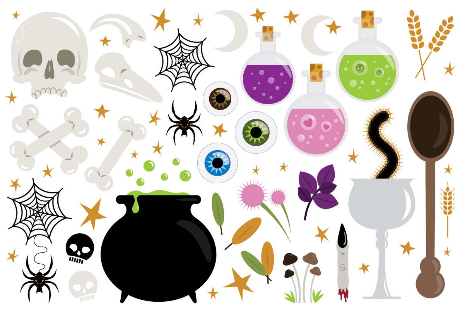 Witches Kitchen Clip Art Set PNG SVG VECTOR Spooky Halloween - Etsy