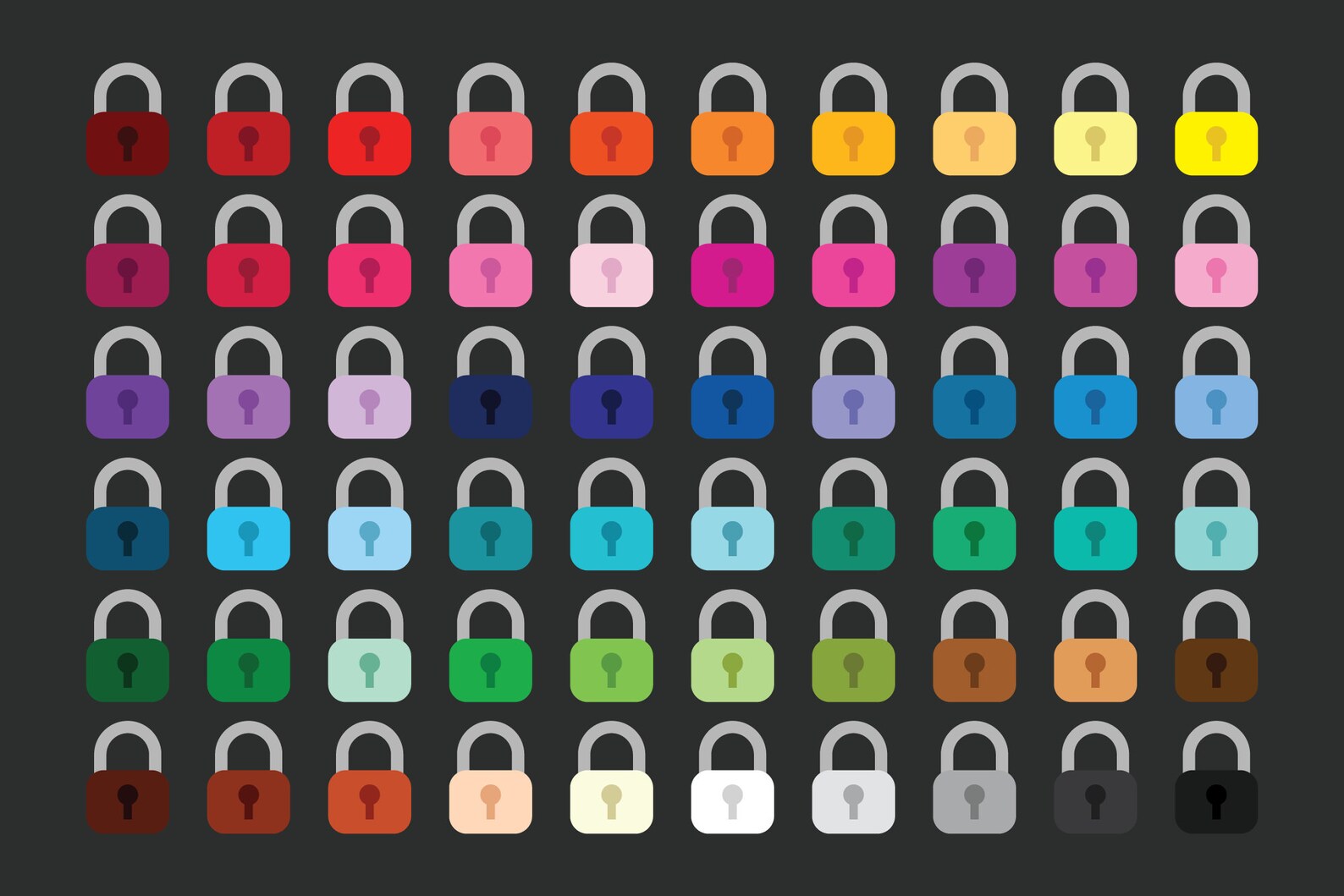 Lock & Key Clip Art Set PNG SVG VECTOR Padlock Open Lock - Etsy Canada