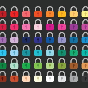 Lock & Key Clip Art Set, PNG, SVG, VECTOR, Padlock, Open Lock, Closed ...