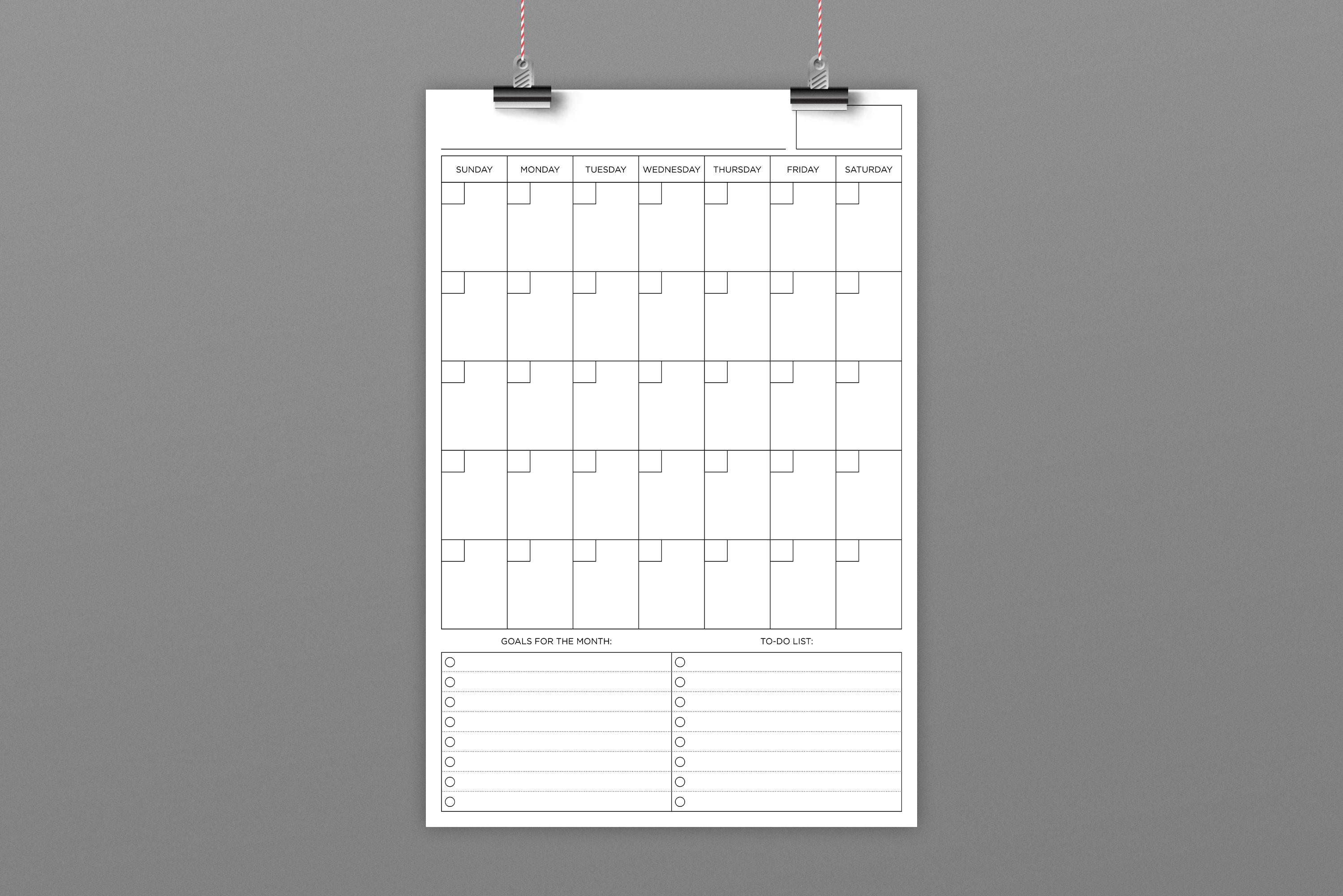 24x36 Inch Vertical Blank Calendar, Planner Calendar, 24" X 36 ...
