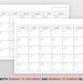 11x17 Inch Blank Calendar, 11" X 17" Printable Calendar, Calendar ...