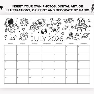 2026 8.5 X 11 Inch Calendar Template | INSTANT DOWNLOAD | Modern DIY ...