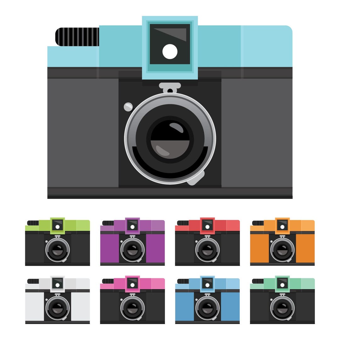 Retro Camera Clip Art Set, PNG, SVG, VECTOR, Photography Clipart, Lomo ...