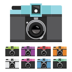Retro Camera Clip Art Set, PNG, SVG, VECTOR, Photography Clipart, Lomo ...