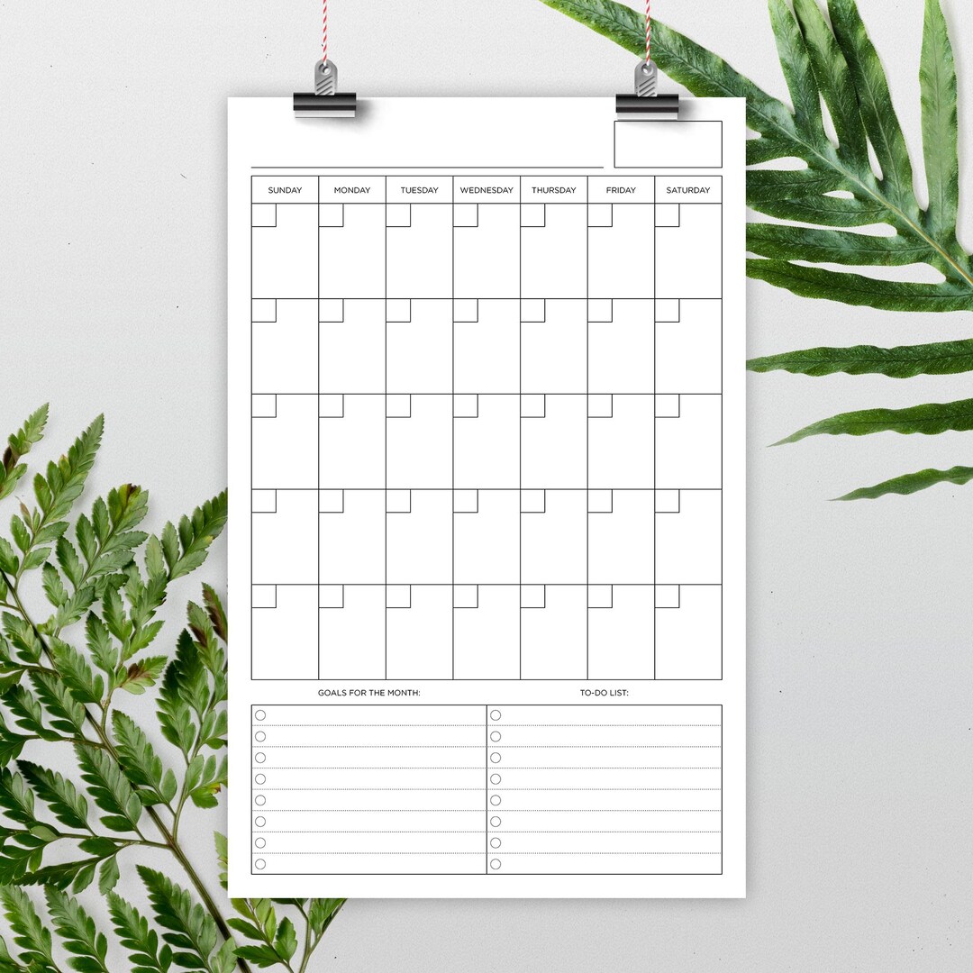 11x17 Inch Vertical Blank Calendar, Planner Calendar, 11" X 17 ...