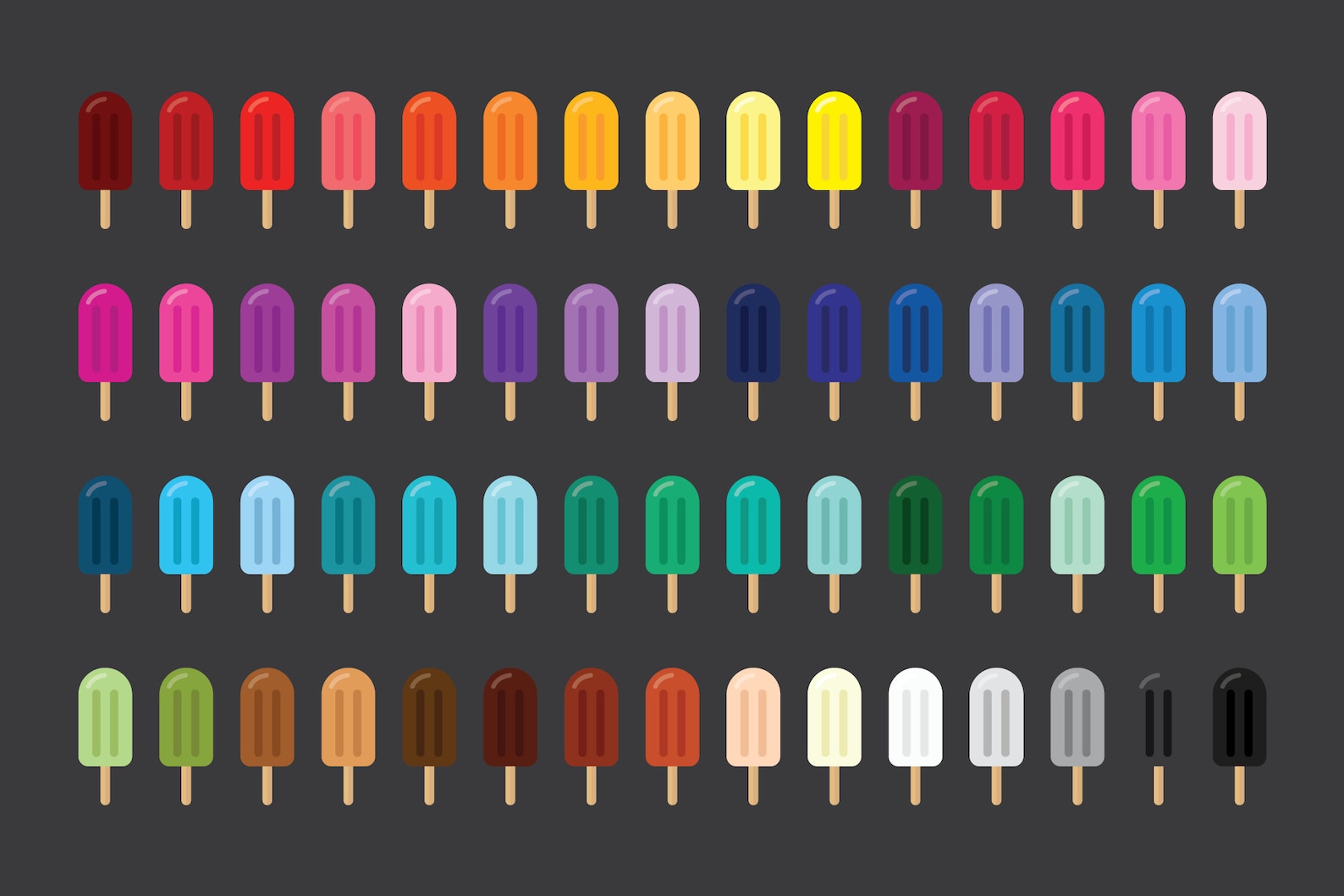 Popsicles & Ice Pops Clip Art Set, PNG, SVG, VECTOR, Dessert Clipart ...