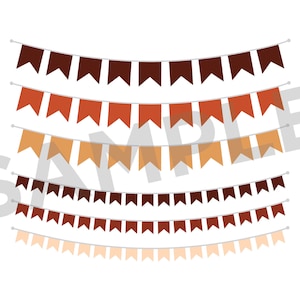 Flag Bunting Banner Clip Art Set, PNG, SVG, VECTOR, Party Banner ...