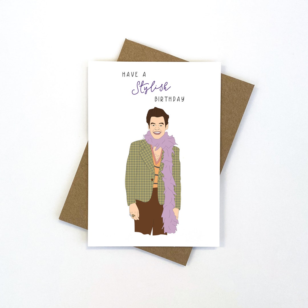 Harry Styles Birthday Card | Australian Made | Blank Inside | Envelope ...