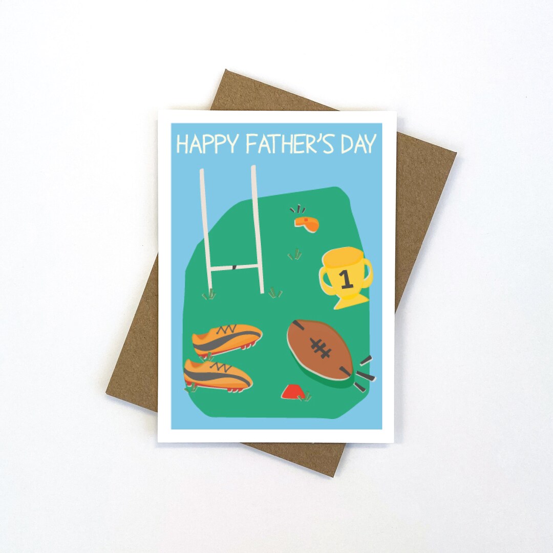 Father's Day Footy Father Card Australian Made Blank Inside Envelope ...