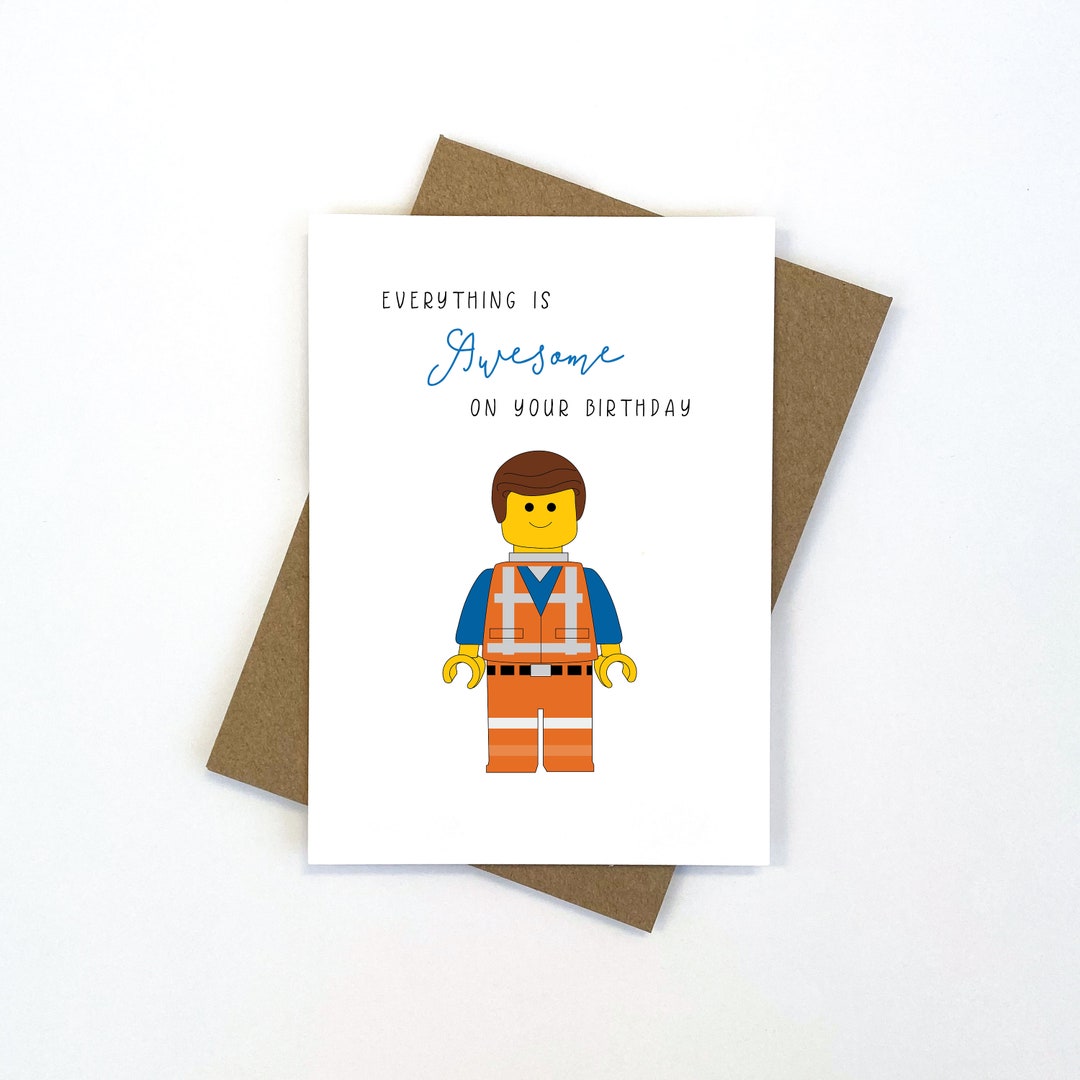 Lego Movie Birthday Card | Australian Made | Blank Inside | Envelope ...