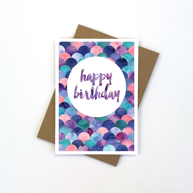 Mermaid Scales Birthday Card Australian Made Blank Inside - Etsy