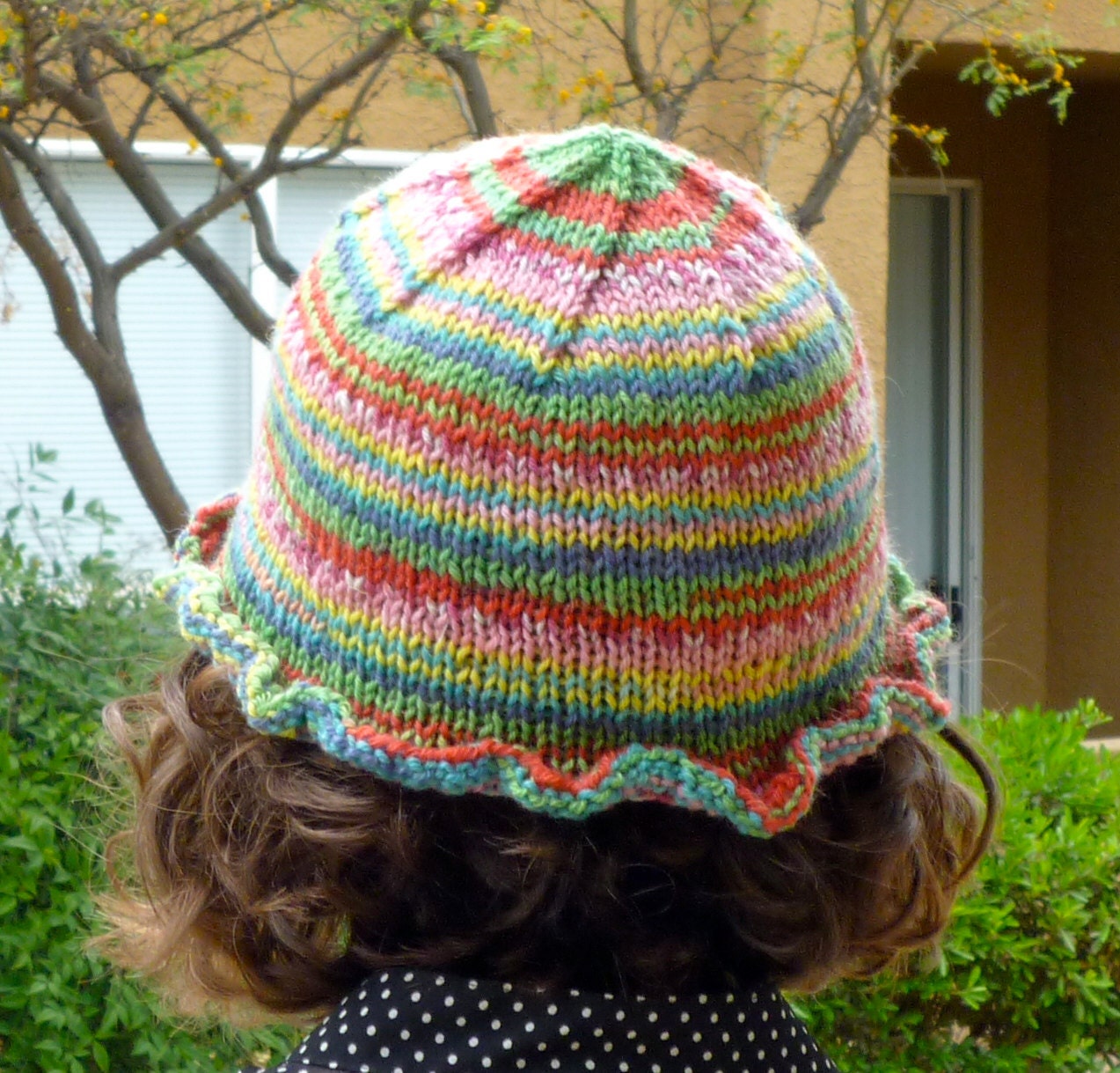 Colorful Ruffle Brim Knit Hat for Women (pink, Blue, Green, Yellow, Red ...