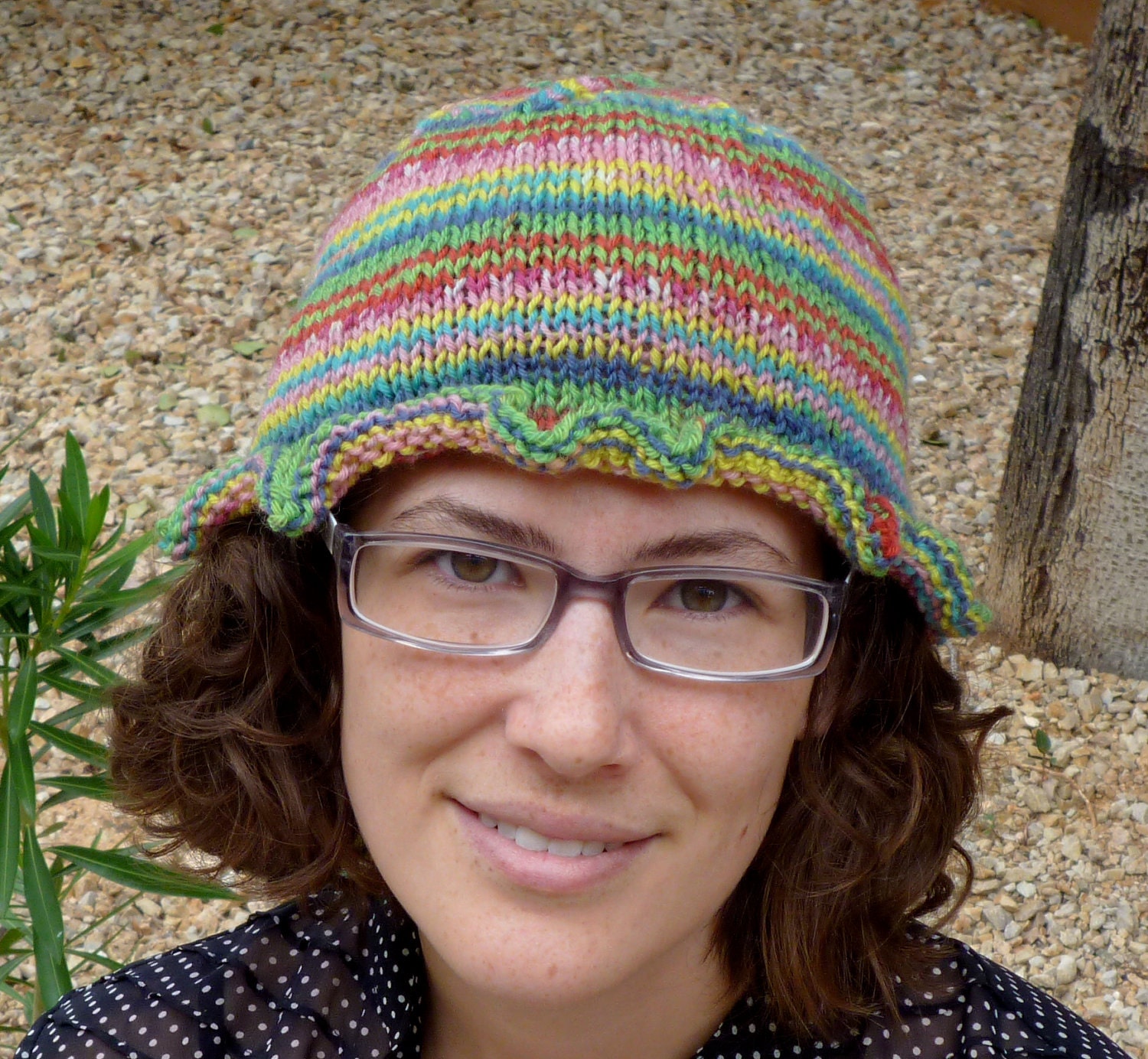 Colorful Ruffle Brim Knit Hat for Women (pink, Blue, Green, Yellow, Red ...