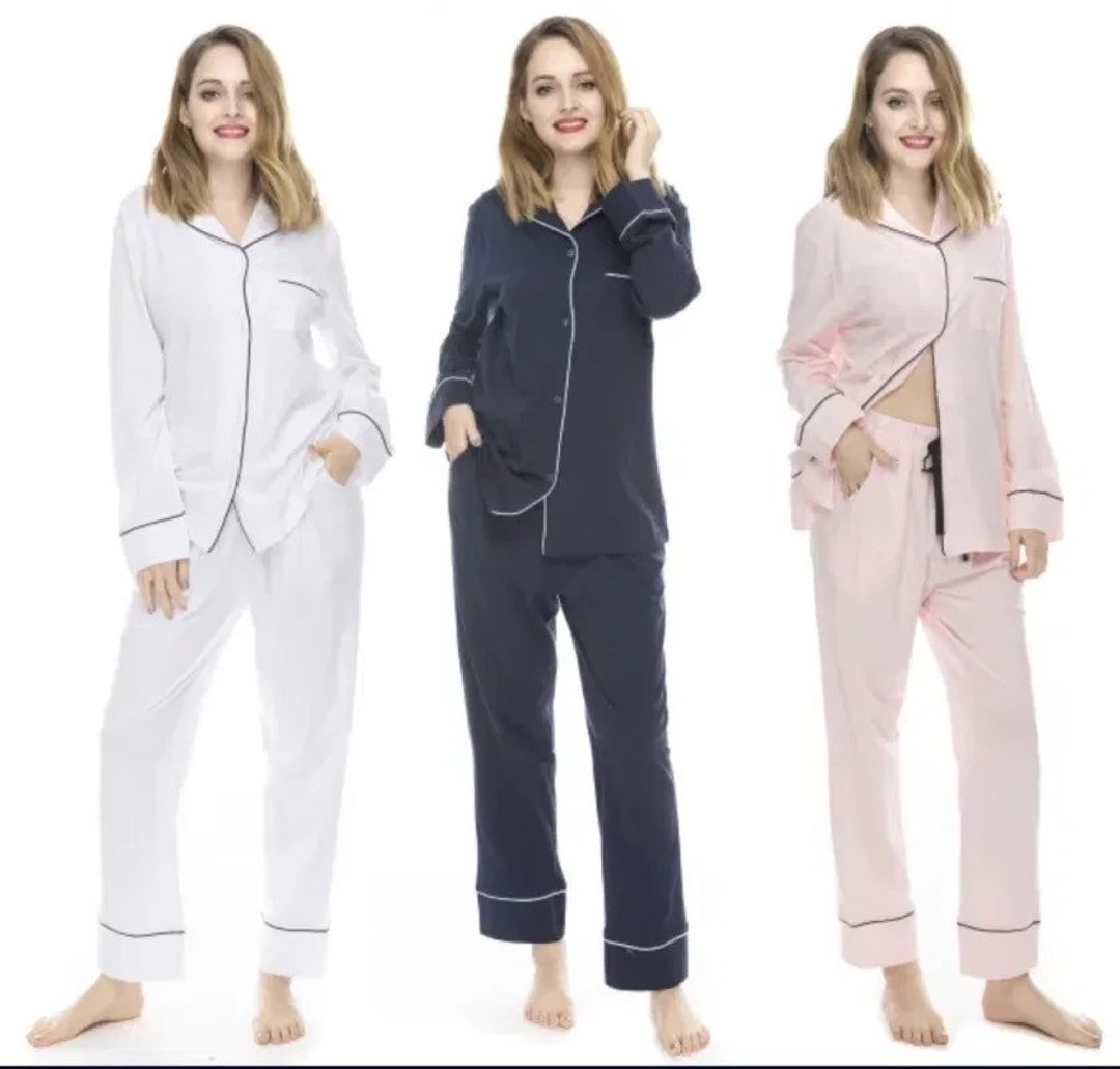 Personalised Long Cotton Pyjamas, Long Sleeved, Personalised Pjs ...